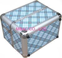 China Custom Aluminium Makeup Box , Small  Blue Portable Makeup Case 1.8 Kgs for sale