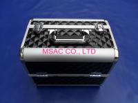 China Aluminum Metal Makeup Case , Big Space Black Diamond Pro Makeup Case for sale