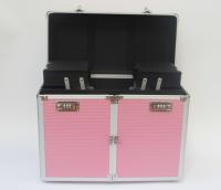 China Pink Lockale Aluminium Cosmetic Case for sale