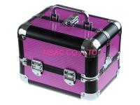 China Purple Aluminium Cosmetic Case 3mm Thickness MDF With ABS Panel Waterproof for sale