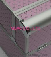 China Big Space Aluminium Lockable Vanity Case , Makeup Travel Box Wear Resistant for sale