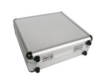 China Small SilverAluminium Cosmetic Case With Inside Mirror And Chrome Closure Clasp for sale
