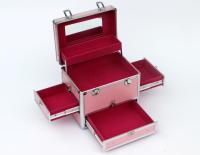 China Lockable Aluminium Cosmetic Case Pink Fireproof Panel 240 * 220 * 260mm for sale