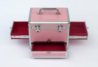 China Lockable Aluminium Cosmetic Case Pink Fireproof Panel 240 * 220 * 260mm for sale
