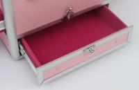 China Lockable Aluminium Cosmetic Case Pink Fireproof Panel 240 * 220 * 260mm for sale
