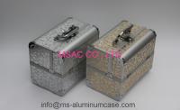 China Portable Aluminum Cosmetic Train Case , Light Weight Aluminium Makeup Box for sale
