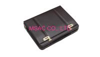 China Leather / Aluminum Attache Case Easy Cleaning 3.8MM MDF With Brown Pu Leather for sale