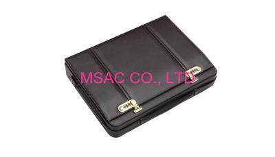 China Leather / Aluminum Attache Case Easy Cleaning 3.8MM MDF With Brown Pu Leather for sale