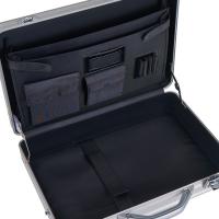 China Lockable Silver Aluminum Attache Case Fabric Lining 410 X 300 X 88mm for sale