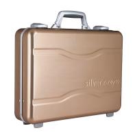 China Molded Alloy Aluminum Notebook Carrying Case Golden One Lock For Security for sale