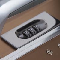 China Molded Alloy Aluminum Notebook Carrying Case Golden One Lock For Security for sale