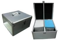 China Light Weight Aluminum DVD Storage Case 3mm MDF And Silver ABS Panel for sale