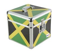China Aluminum Record Storage Casee with Jamaica Flag surface for sale