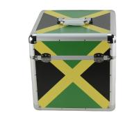 China Aluminum Record Storage Casee with Jamaica Flag surface for sale