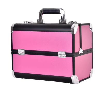 China Large Aluminum Beauty Box With Plastic Trays for sale