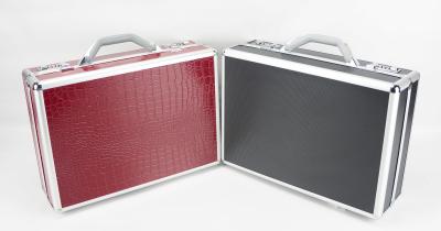 China 42 Watches Aluminum Storage Travel Watch Display Case Red PU Leather Aluminum Watch Briefcase for sale
