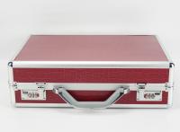 China 42 Watches Aluminum Storage Travel Watch Display Case Red PU Leather Aluminum Watch Briefcase for sale