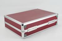 China 42 Watches Aluminum Storage Travel Watch Display Case Red PU Leather Aluminum Watch Briefcase for sale