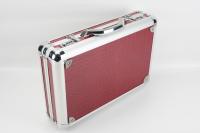 China Lockable Aluminum Watch Display Case For 37 Watches Red PU Leather Material for sale