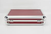China Lockable Aluminum Watch Display Case For 37 Watches Red PU Leather Material for sale