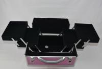 China Multi Color Diamond ABS Aluminum Makeup Train Box , Protable Cosmetic Vanity Case for sale