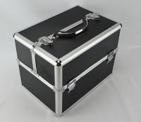 China Multi Color Diamond ABS Aluminum Makeup Train Box , Protable Cosmetic Vanity Case for sale