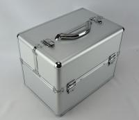 China Multi Color Diamond ABS Aluminum Makeup Train Box , Protable Cosmetic Vanity Case for sale
