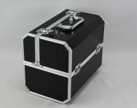 China PU Leather Aluminum Cosmetic Case Two Locks And One Handle Size 300 * 220 * 245mm for sale