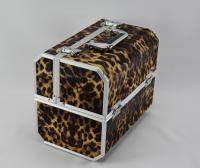 China PU Leather Aluminum Cosmetic Case Two Locks And One Handle Size 300 * 220 * 245mm for sale