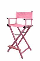 China Aluminum Professional Makeup Chair For Salon Light Weight Pink Color for sale