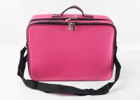 China Custom Pink Makeup Bag , Red Fabric Zipper Makeup Carrying Bag for sale