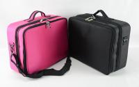 China Custom Pink Makeup Bag , Red Fabric Zipper Makeup Carrying Bag for sale