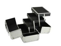 China Professional Makeup Artist Case , Lockable Professional Makeup Train Case In Silver Color for sale