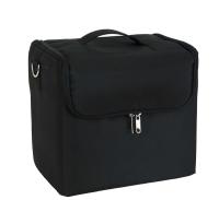China Professional Beauty Bag With Zipper Makeup Train Case With Shoulder Strap for sale