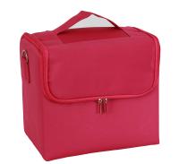 China Professional Beauty Bag With Zipper Makeup Train Case With Shoulder Strap for sale
