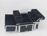 China Aluminum Rolling Makeup Cases, Aluminum Trolley Makup Cases With Tray for sale