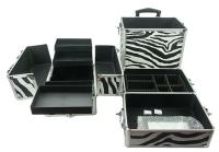 China 4 In 1 Aluminum Makeup Trolley Case In Zebra Color, Zebra Pro Makeup Case for sale