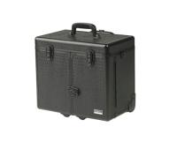 China Aluminum Hairdresser Case With Trolley Aluminum Grooming Case With Trolly In Black for sale