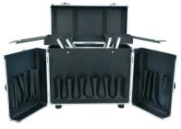 China Silver Aluminum Hairdresser Trolley Case Aluminum Grooming Case With Trolly In Silver for sale
