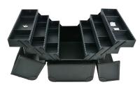 China Custom Professional Makeup Train Case , Black Portable Makeup Case for sale