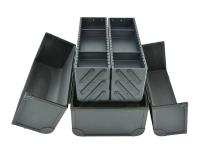 China Custom Professional Makeup Train Case , Black Portable Makeup Case for sale