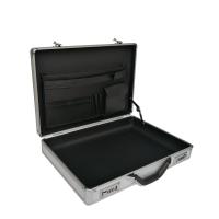 China Funtional Aluminum Attache Case With Two Locks Silver ABS Pilot Case For Business for sale