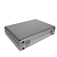 China Funtional Aluminum Attache Case With Two Locks Silver ABS Pilot Case For Business for sale