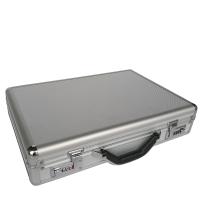 China Funtional Aluminum Attache Case With Two Locks Silver ABS Pilot Case For Business for sale