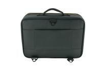 China PU Beauty Case With Zipper Black Leather Makeup Bag Waterproof Cosmetic Bag For Artists for sale