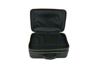 China PU Beauty Case With Zipper Black Leather Makeup Bag Waterproof Cosmetic Bag For Artists for sale