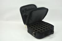 China Small Fabric Beauty Bag For Carrying Essential Oil Fabric Cosmetic Case With Foam To 42 Slots for sale