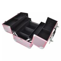 China Portable Aluminum Beauty Case With Shoulder Strap, Plastic Trays Inside Aluminum Makeup Case To Storage Toiletry Artist for sale