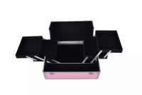 China Multiple Colour Makeup Train Case Plastic Handle Beauty Case Four Trays For Women for sale