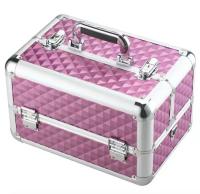 China Rose PVC Beauty Case Waterproof Aluminum Makeup Case For Travel Portable Cosmetic Case for sale